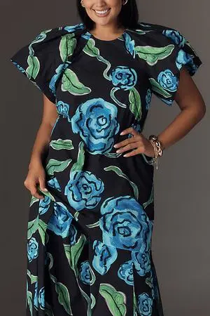 DE LORETA Short-sleeve Maxi Dress