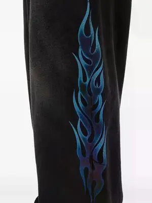 KAMIYA Flame-print Distressed Trousers