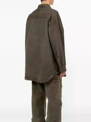 KAMIYA Ripped-detail Pocket Shirt - Grey