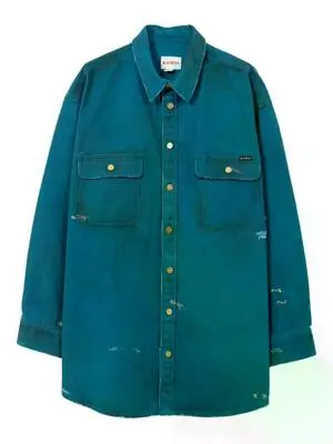 KAMIYA Distressed Pocket Shirt - Blue