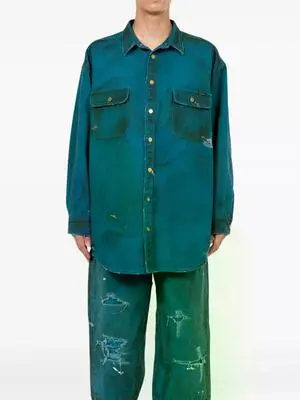 KAMIYA Distressed Pocket Shirt - Blue