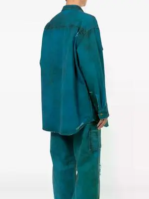 KAMIYA Distressed Pocket Shirt - Blue