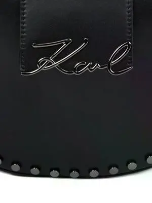 Karl Lagerfeld K/signature Stud-embellished Shoulder Bag - Black