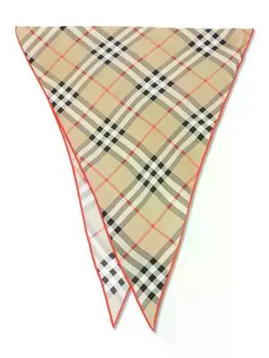 Burberry Checked Scarf - Neutrals