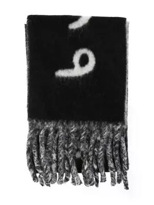 Burberry Fringed Scarf - Black
