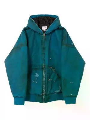 KAMIYA Distressed Zip-up Jacket - Blue