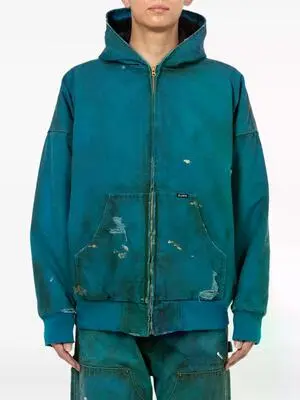KAMIYA Distressed Zip-up Jacket - Blue