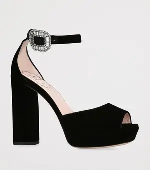 ROGER VIVIER Velvet Platform Sandals