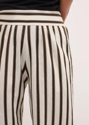 ME+EM Linen-blend Spring Stripe Wide-leg Trousers