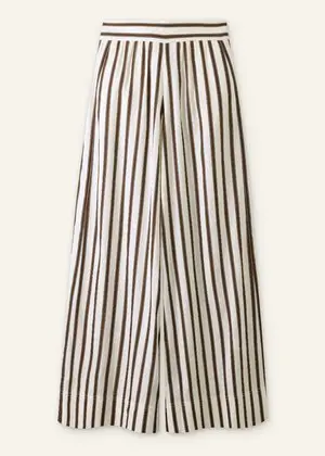 ME+EM Linen-blend Spring Stripe Wide-leg Trousers