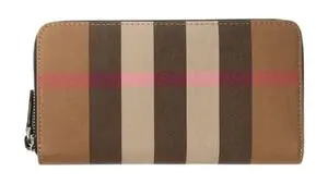 Burberry Check Zip Around Long Wallet