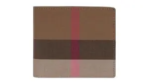 Burberry Check Bifold Wallet With Coin Purse - Taupe Brown