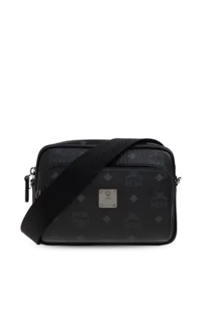 Mcm Shoulder Bag With Logo And Adjustable Strap - Black