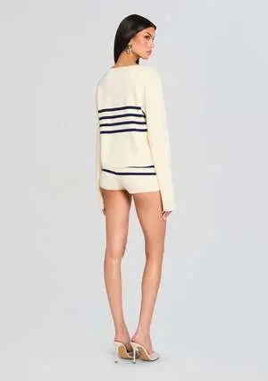SEROYA Chrys Sweater - Eggshell/navy