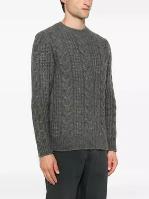 Eleventy Cable-knit Round-neck Sweater