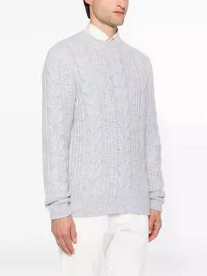 Eleventy Cable-knit Crew-neck Sweater