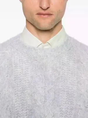 Eleventy Cable-knit Crew-neck Sweater