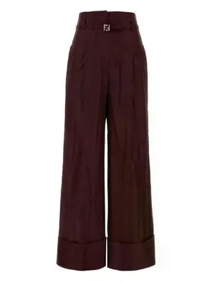 Fendi Taffeta-buckle Trousers