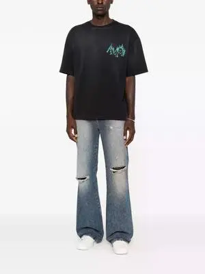 Amiri Ripped-knee Bootcut Jeans