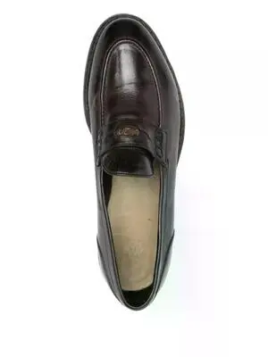 Eleventy Embedded-coin Leather Loafers