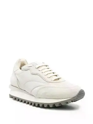 Eleventy Suede Panelled Trainers - Neutrals