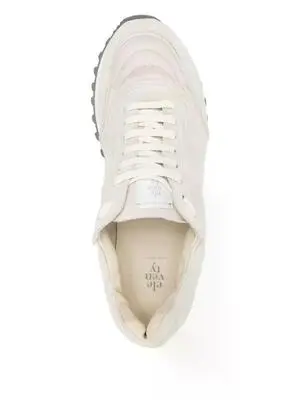 Eleventy Suede Panelled Trainers - Neutrals