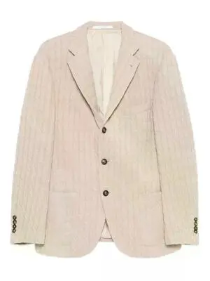 Eleventy Cable-knit Single-breasted Blazer - Neutrals
