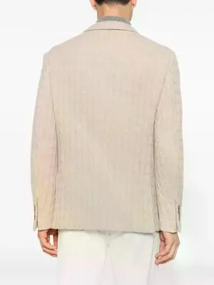 Eleventy Cable-knit Single-breasted Blazer - Neutrals