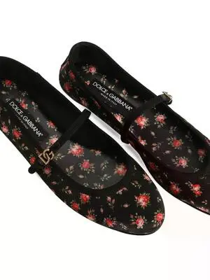 Dolce & Gabbana Floral Strap Ballet Flats