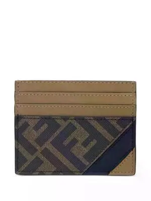Fendi Leather Ff-pattern Cardholder - Brown