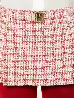 Miu Miu Belted A-line Tweed Miniskirt