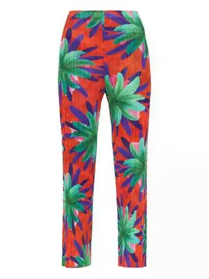 Issey Miyake Pleated Floral-print Trousers