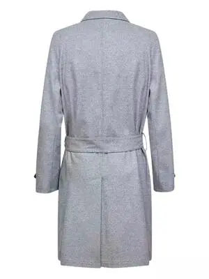 D4.0 Belted Buttoned Coat - Grey