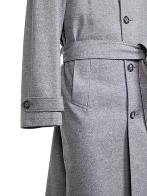D4.0 Belted Buttoned Coat - Grey
