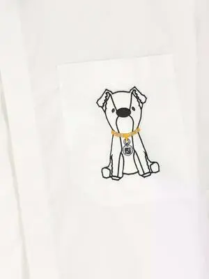 Fendi Dog Embroidery Pocket Shirt