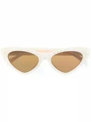 Moschino Crystal-embellished Cat-eye Sunglasses - Neutrals