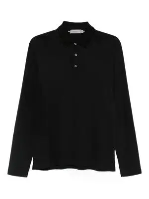 Men's Black Long Sleeve Polos