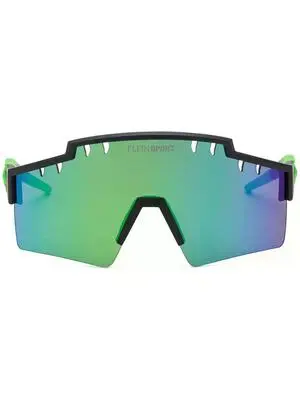 PLEIN SPORT Shield-frame Mirrored Sunglasses - Blue