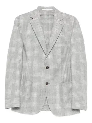 Eleventy Checked Single-breasted Blazer - Grey