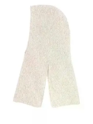 Eleventy Ribbed Wool Balaclava - Neutrals