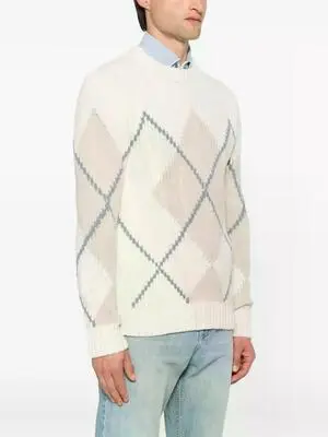 Eleventy Diamond-pattern Crew-neck Sweater