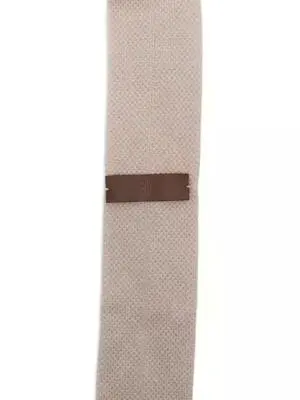 Eleventy Knitted Cashmere Tie - Neutrals