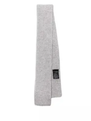 Eleventy Knitted Cashmere Tie - Grey
