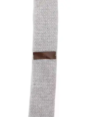 Eleventy Knitted Cashmere Tie - Grey