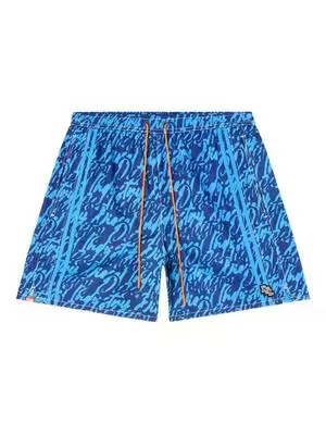 DIESEL Printed Swim Shorts - Blue