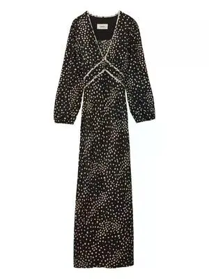 Ba&sh Derby Polka-dot V-neck Maxi Dress