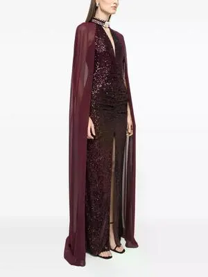 NISSA Sequin-embellished Maxi Dress