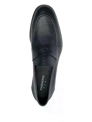 Magnanni Almond-toe Leather Loafers - Blue