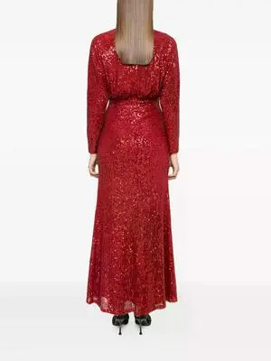 NISSA Embellished Sequined Maxi Dress