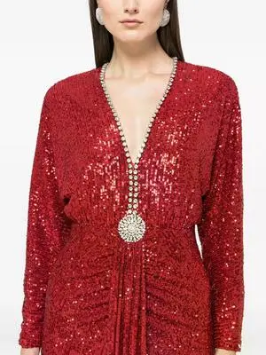 NISSA Embellished Sequined Maxi Dress